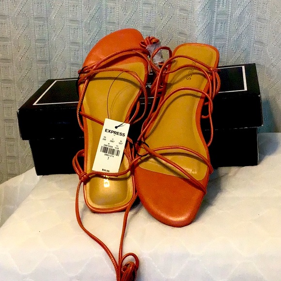 Shoes | Express Sandals Orange Like Color | Poshmark